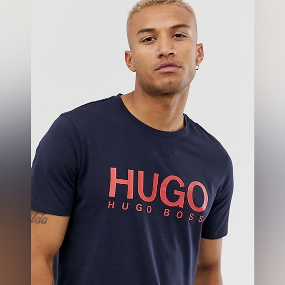 HUGO | Shirts | Hugo Hugo Boss Dolive Large Contrast Logo Tshirt | Poshmark
